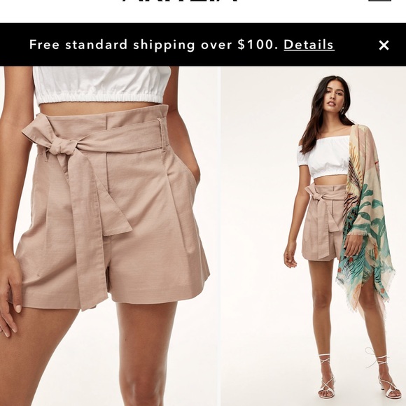 Aritzia | Shorts | Aritzia Wilfred Marne Linen Shorts Cairo Beige ...